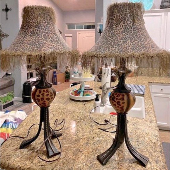 Other | Leopard Lamps And Shades | Poshmark
